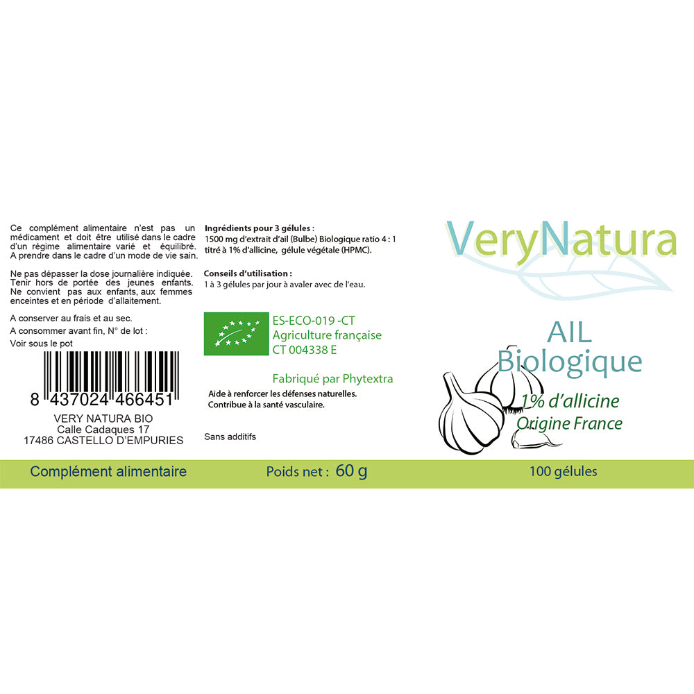 Ail Bio Extra Fort 1% Allicine : Cœur & Immunité – NATETLAB