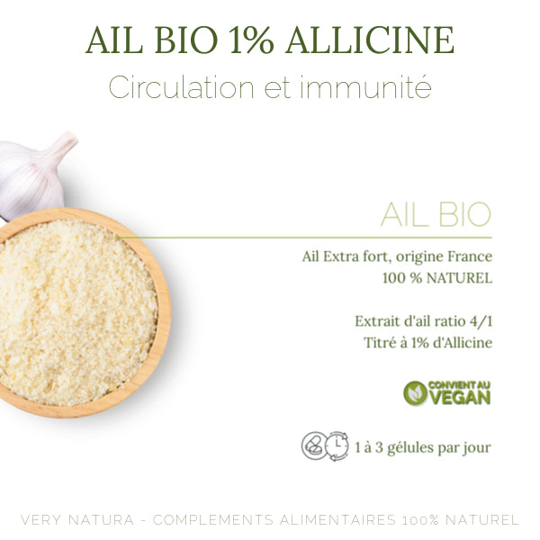 Ail Bio Extra Fort 1% Allicine : Cœur & Immunité – NATETLAB